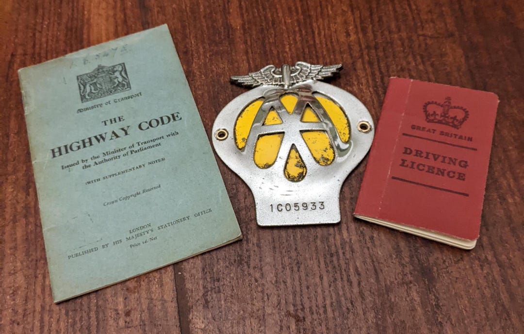 Vintage Motoring Badge/ Driving Licence. - Etsy