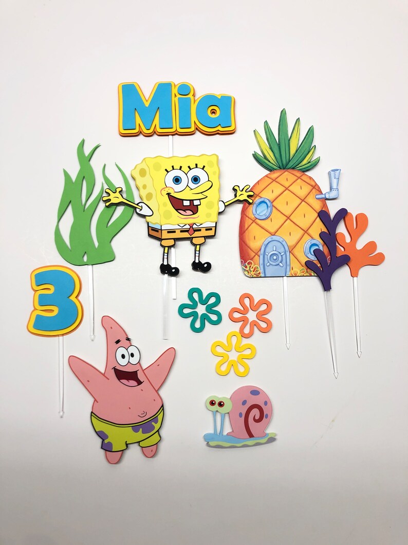 Spongebob Squarepants Cake Topper / Birthday Party Cake Topper - Etsy