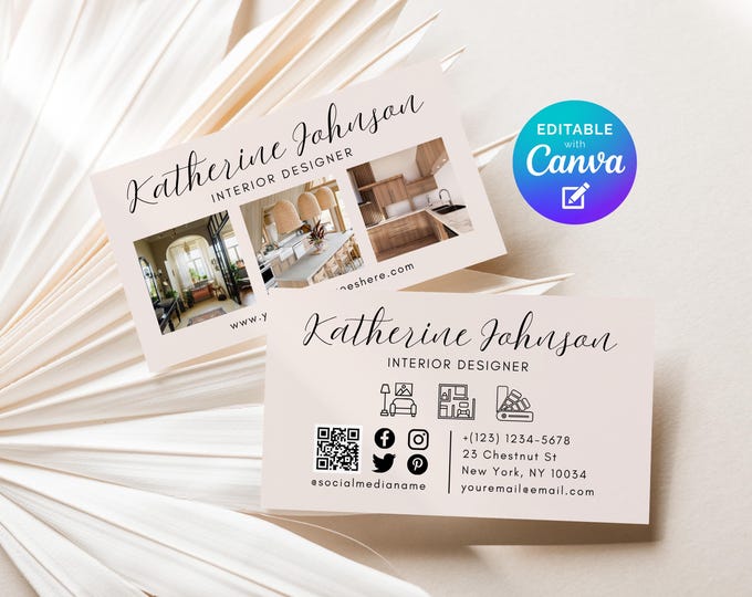 Interior Design Business Card Template | Canva | Interior Designer ...
