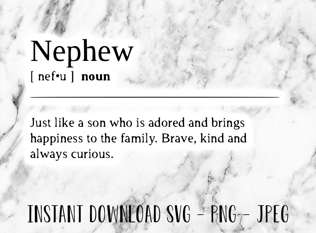 Nephew Definition Cut File Digital Download SVG Cricut | Etsy