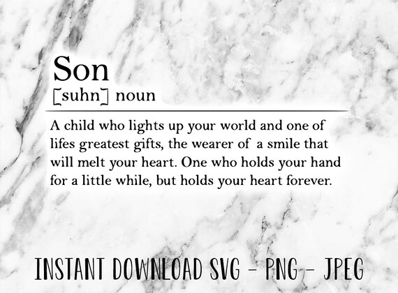Son Definition Cut File Digital Download SVG Cricut | Etsy UK