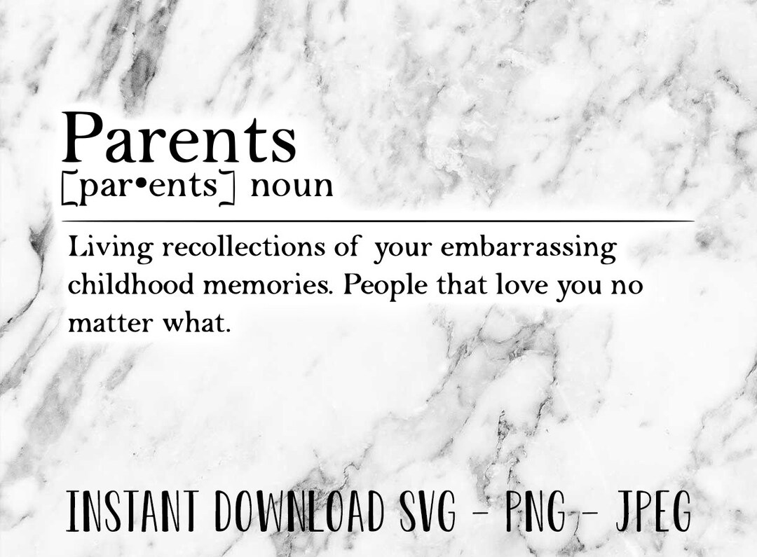 Parents Definition Cut File Digital Download SVG - Etsy