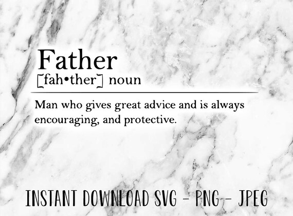Father Definition Cut File Digital Download SVG Cricut - Etsy