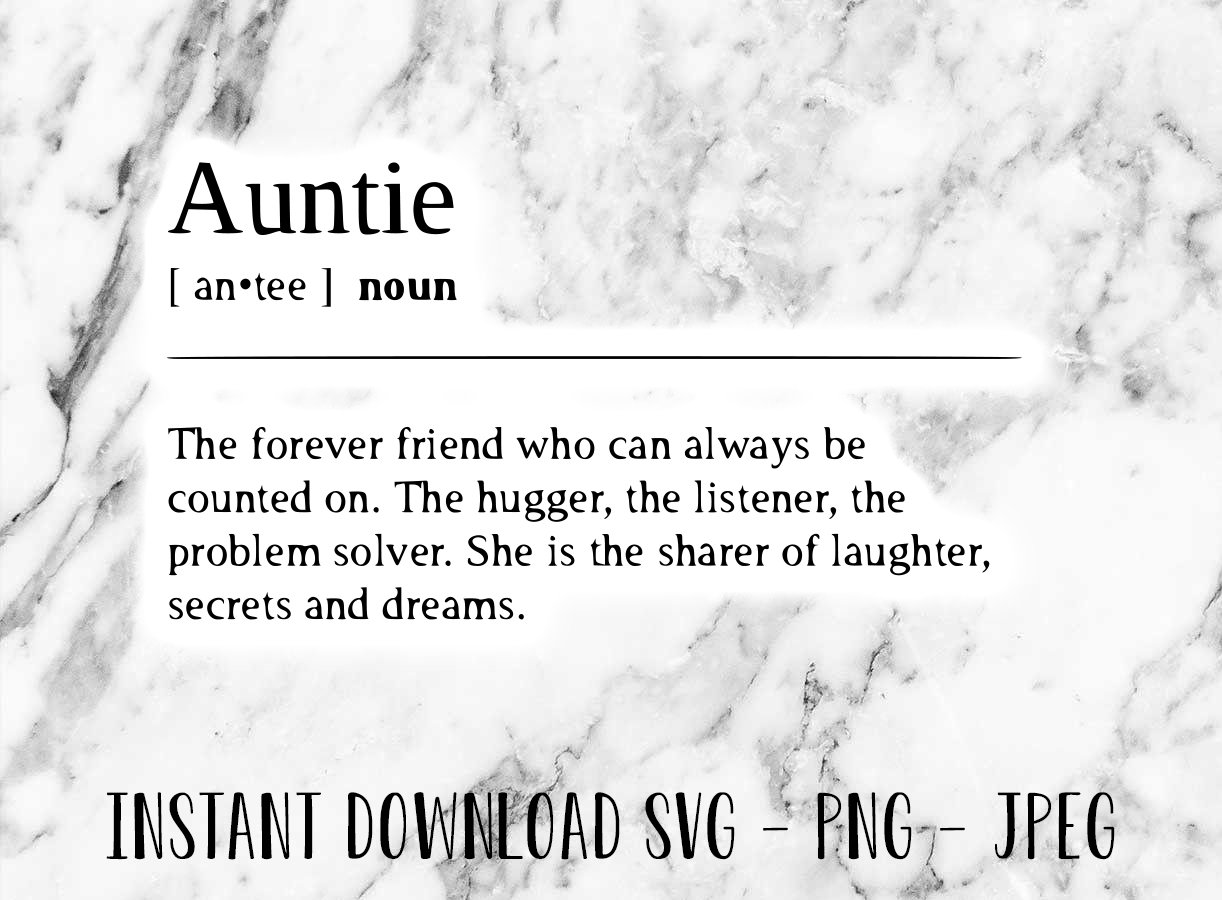 Auntie Definition Cut File Digital Download SVG Cricut | Etsy