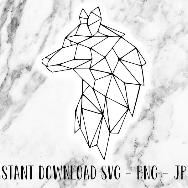 Geometric Wolf - Etsy
