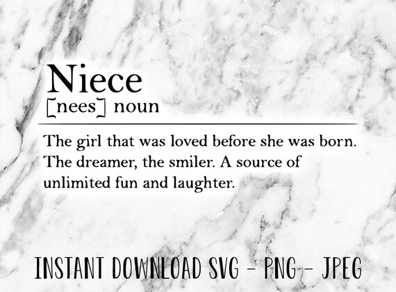 Niece Definition Cut File Digital Download SVG Cricut | Etsy