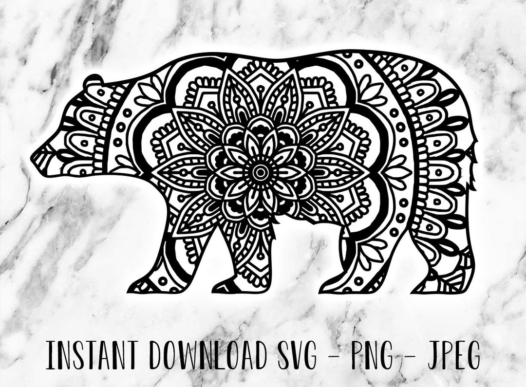 Bear Mandala Cut File Digital Download SVG Cricut Friendly Cutting ...