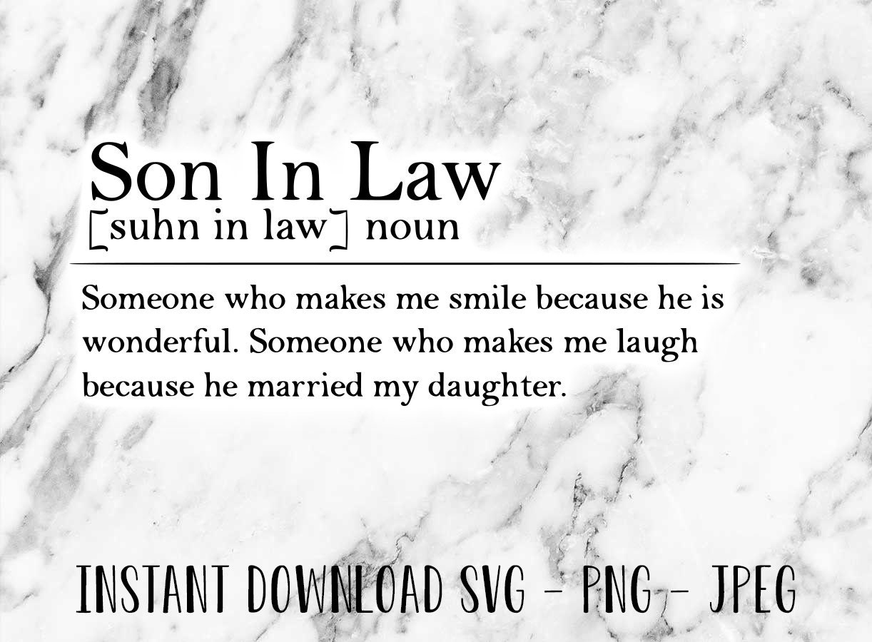 Son in Law Definition Cut File Digital Download SVG | Etsy
