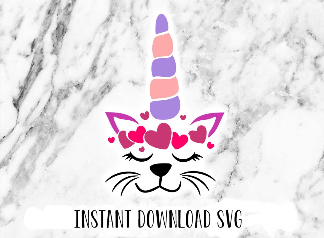 Caticorn Cut File Digital Download SVG Cricut Friendly Cutting Machine ...