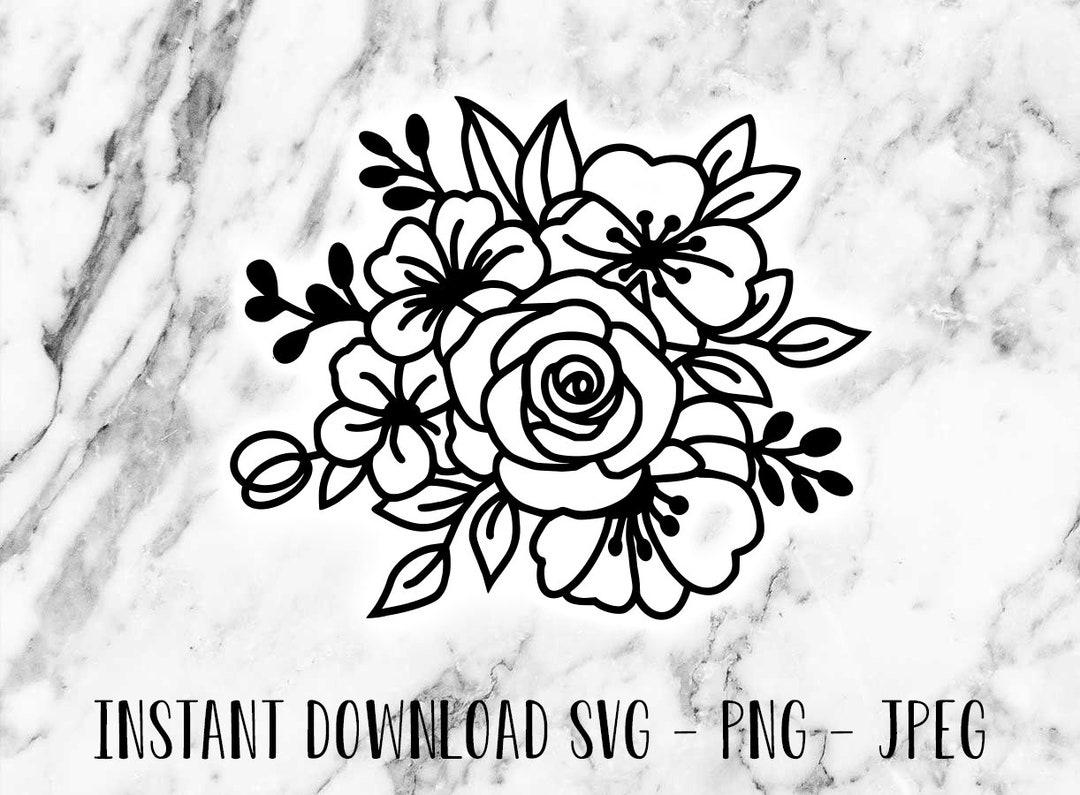 Flower Bunch Cut File Digital Download SVG Cricut Friendly Cutting ...