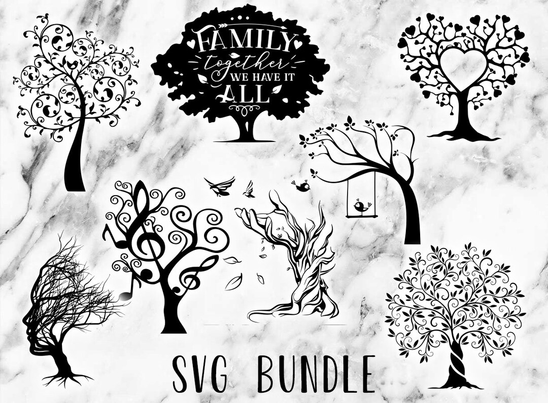 Decorative Tree 8 SVG Bundle Cut File Digital Download SVG Cricut ...