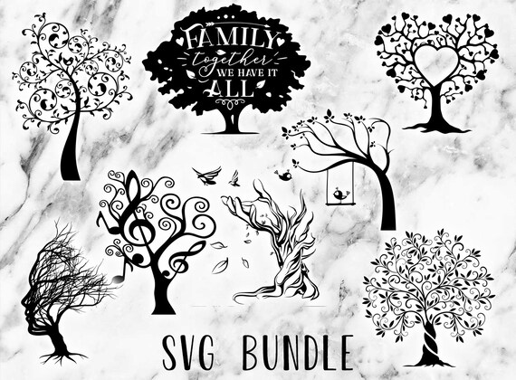Decorative Tree 8 SVG Bundle Cut File Digital Download | Etsy