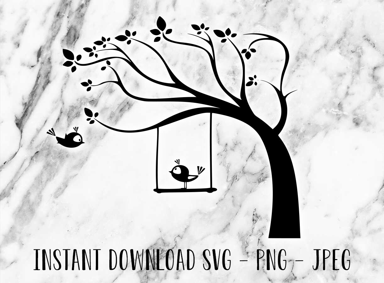 Cartoon Birds in Tree Cut File Digital Download SVG - Etsy