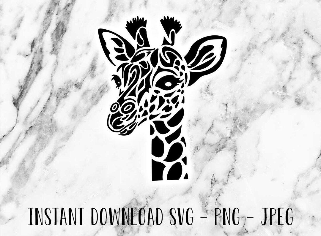 Giraffe Head Cut File Digital Download Svg-cricut Friendly Cutting ...