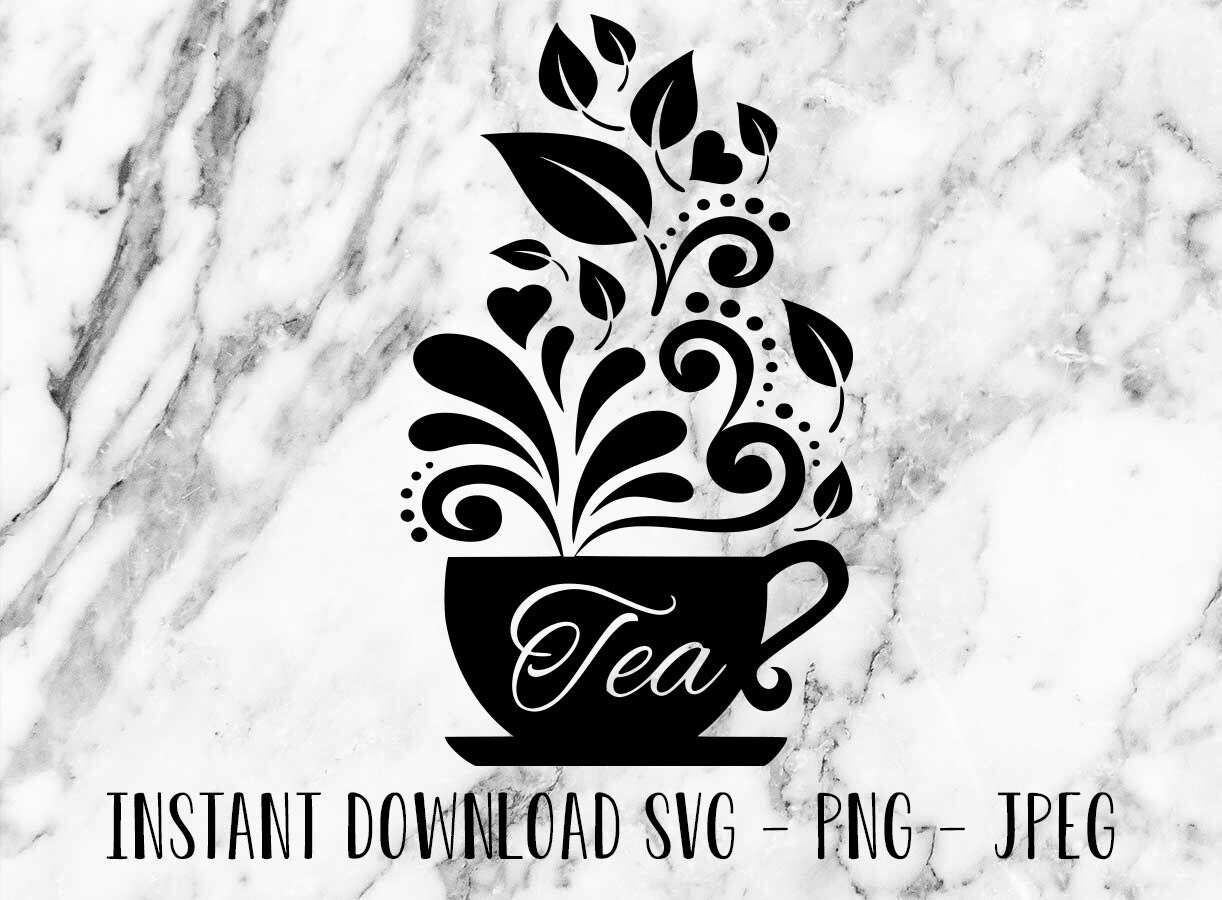 Tea Cup Cut File Digital Download SVG Cricut Friendly - Etsy