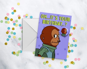 Monkey Birthday Card | Etsy