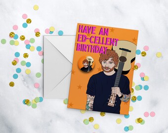 Birthday Card Ed Sheeran | Etsy