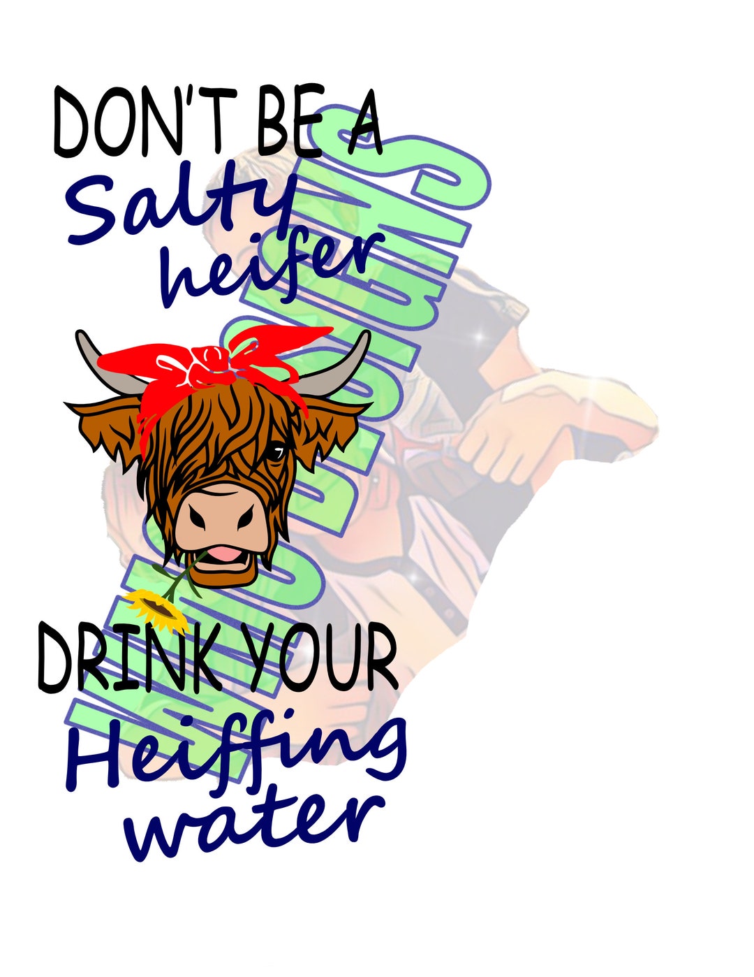 Don't Be a Salty Heifer Drink Your Water 2 Files Color - Etsy