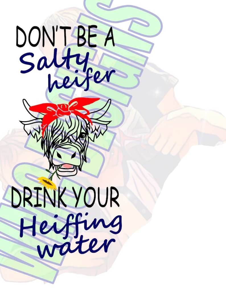 Don't Be a Salty Heifer Drink Your Water 2 Files Color - Etsy