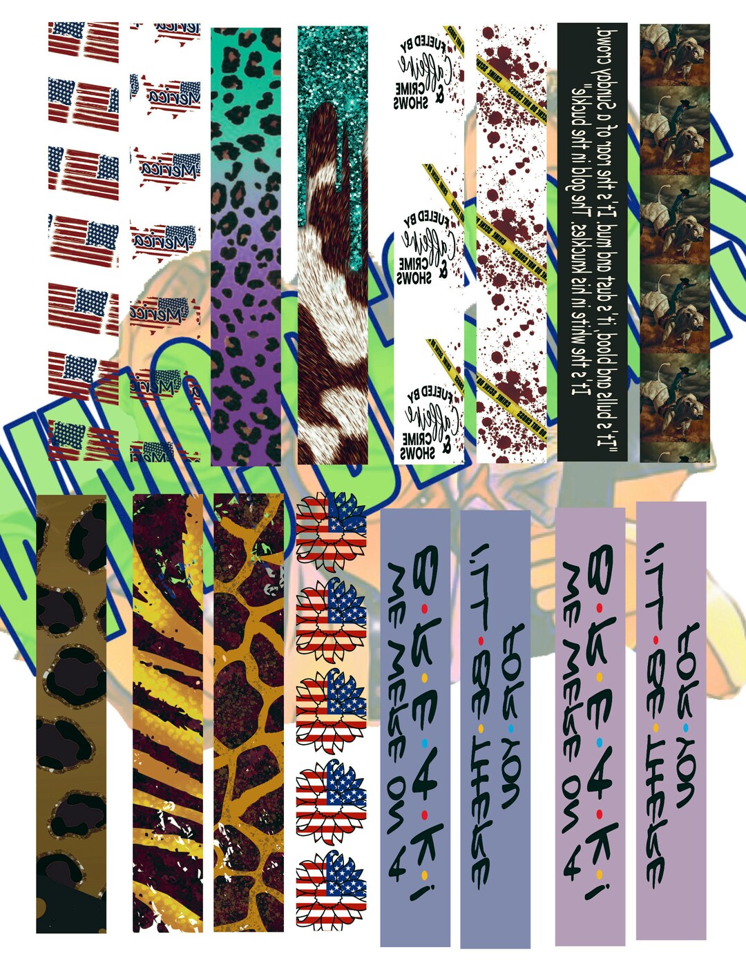 16 Wristlet Designs Sublimation Png - Etsy