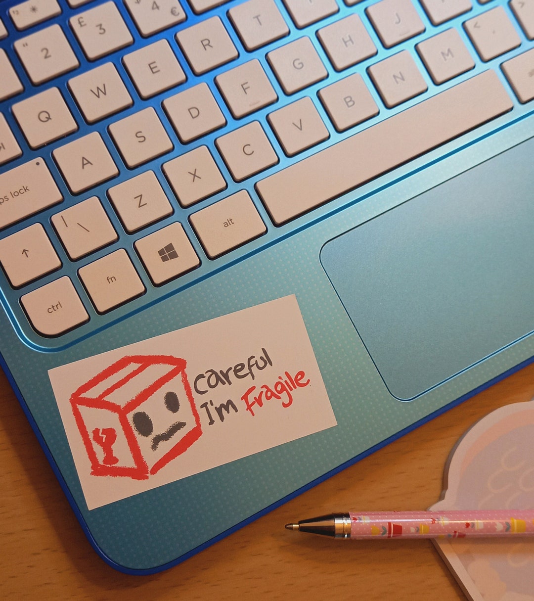 Funny Careful Fragile Vinyl Sticker, Single Large Matte Waterproof ...