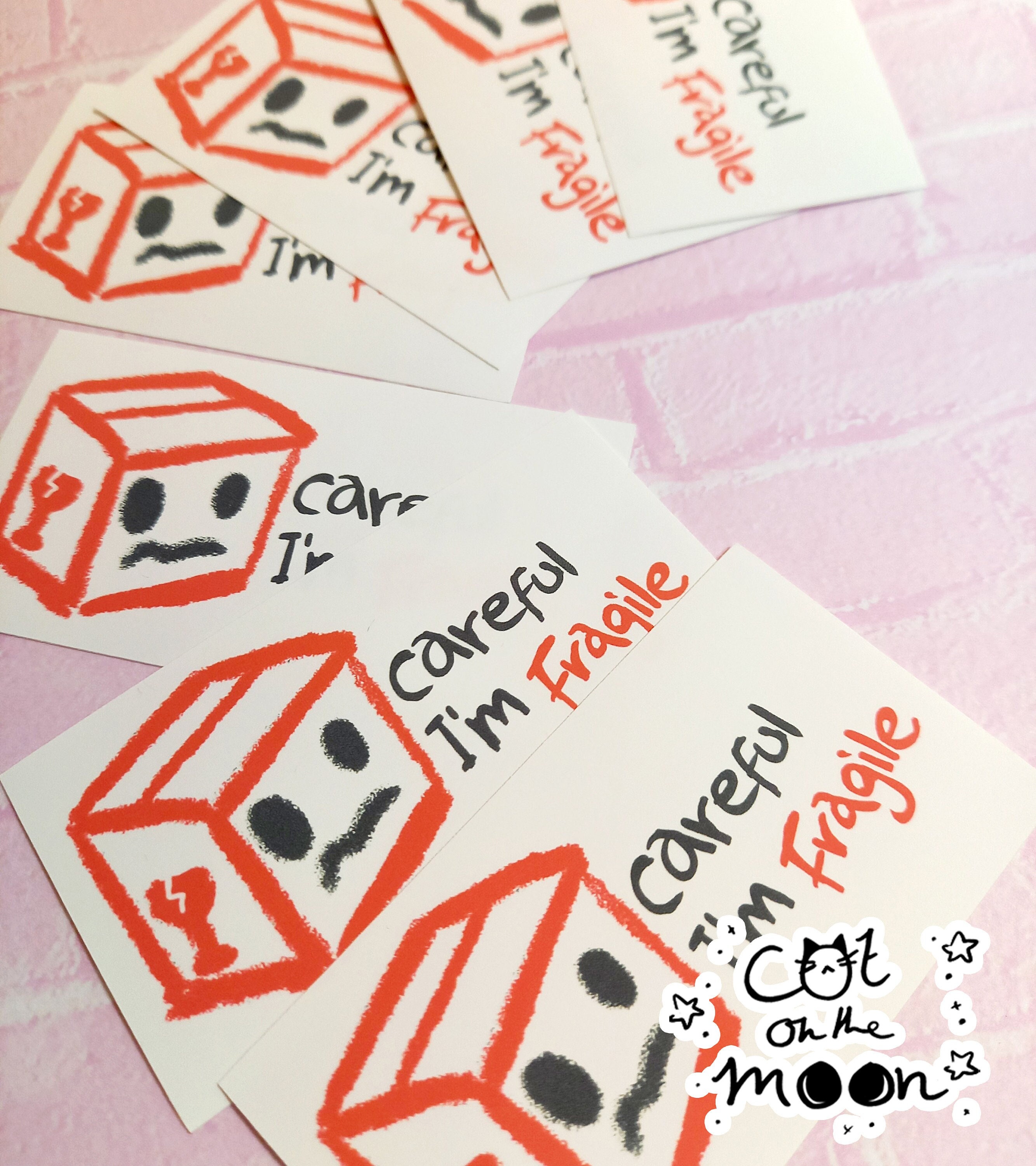 Funny Careful Fragile Vinyl Sticker, Single Large Matte Waterproof ...