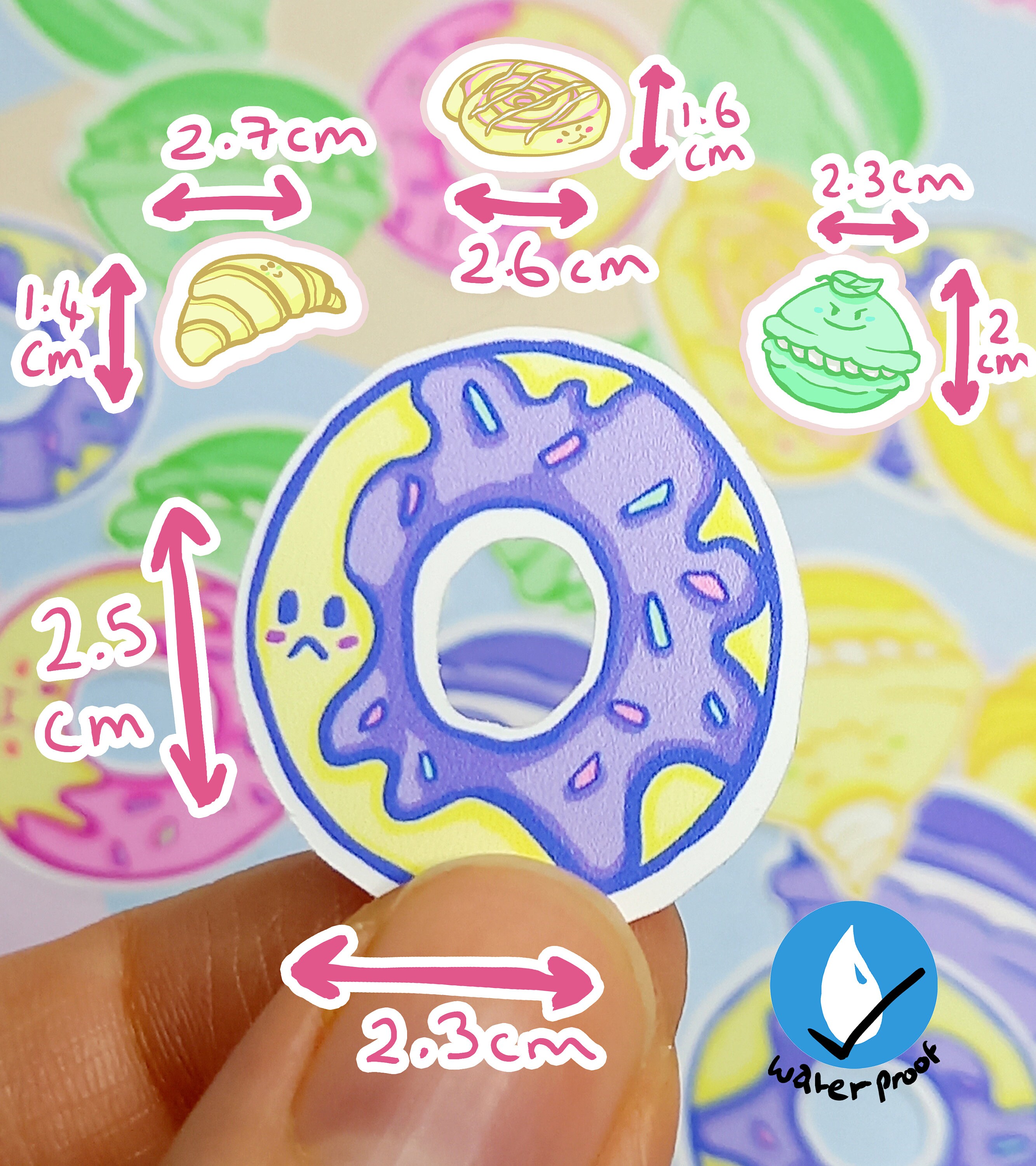 Cute Food Sticker Pack Kawaii Food Mini Pastry Sticker Pack - Etsy