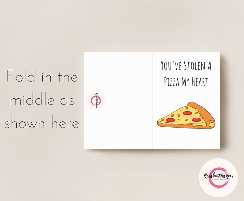 Printable Anniversary Card, You've Stolen A Pizza My Heart Card ...