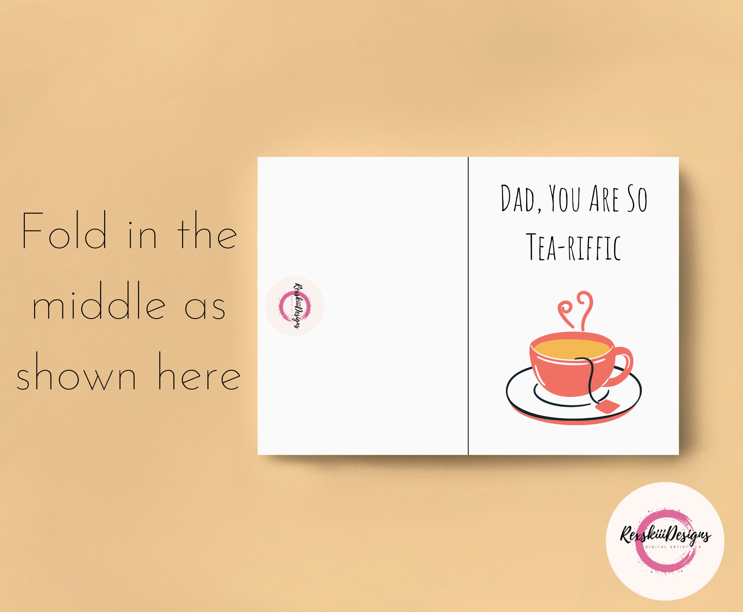 Printable Father's Day Card, Dad You Are so Tea-riffic Card, Father's ...