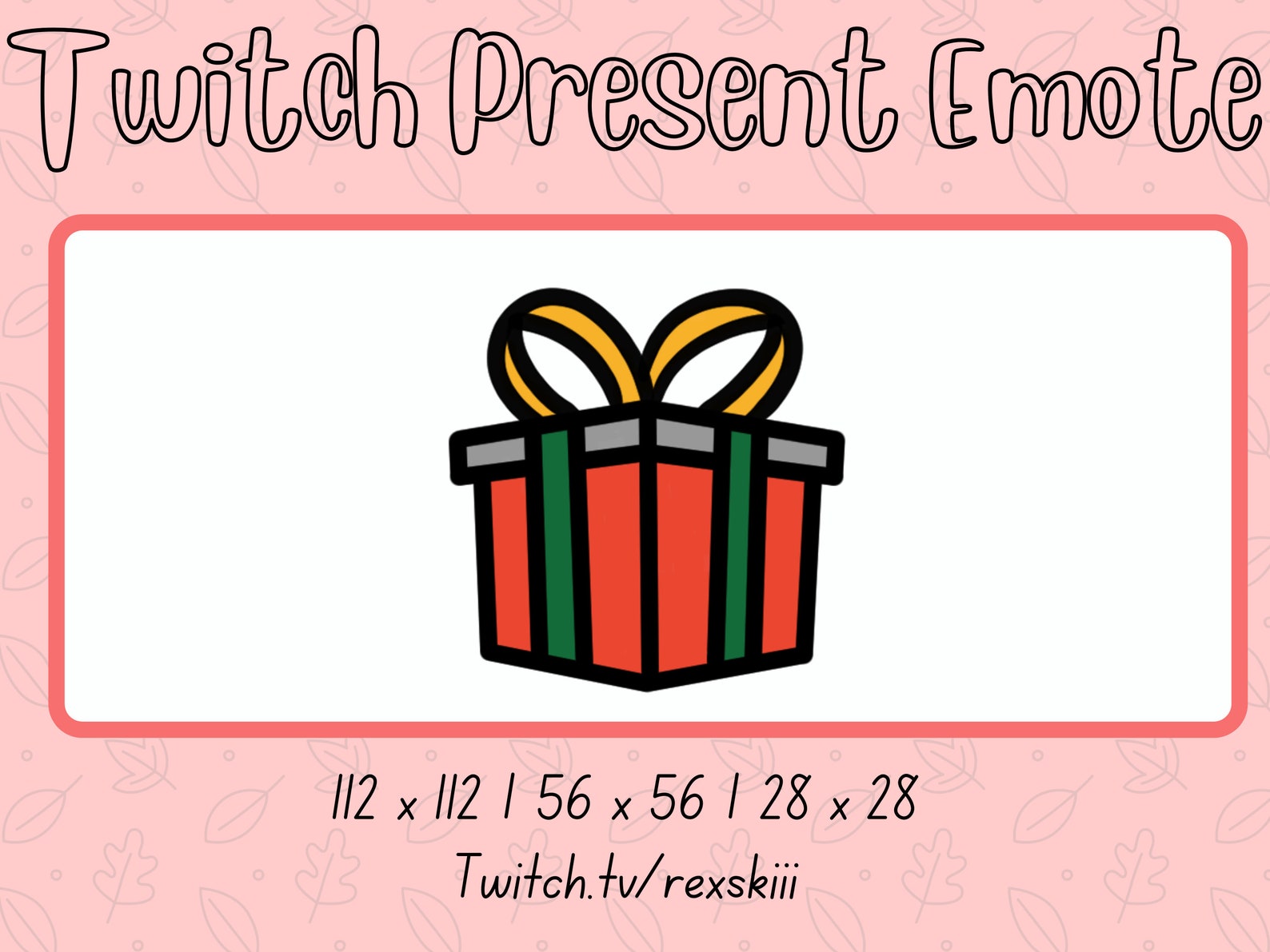 Gift Emote, Christmas Emote, Present Emote, Subscriber Emote, Twitch ...