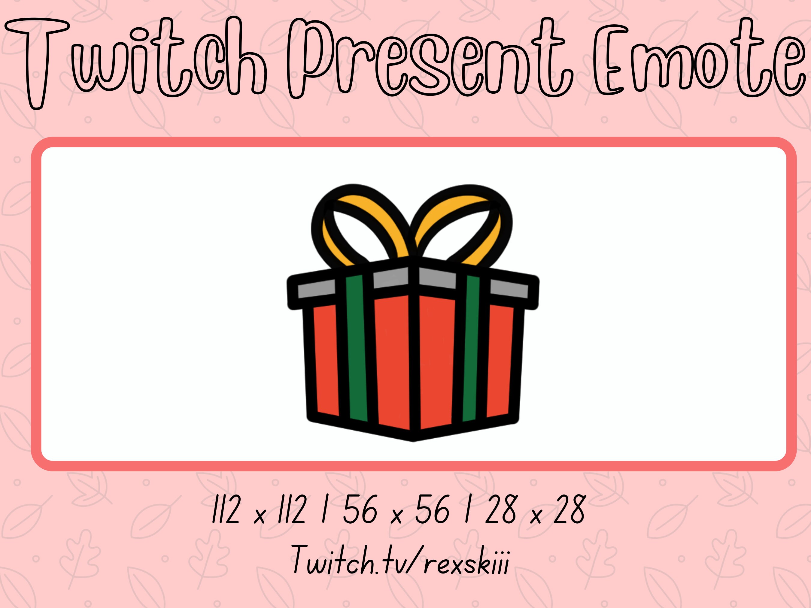 Gift Emote, Christmas Emote, Present Emote, Subscriber Emote, Twitch ...