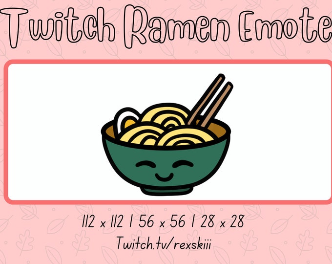 Twitch Ramen Emote, Kawaii Emote, Noodle Emote, Cute Emote, Food Emote ...