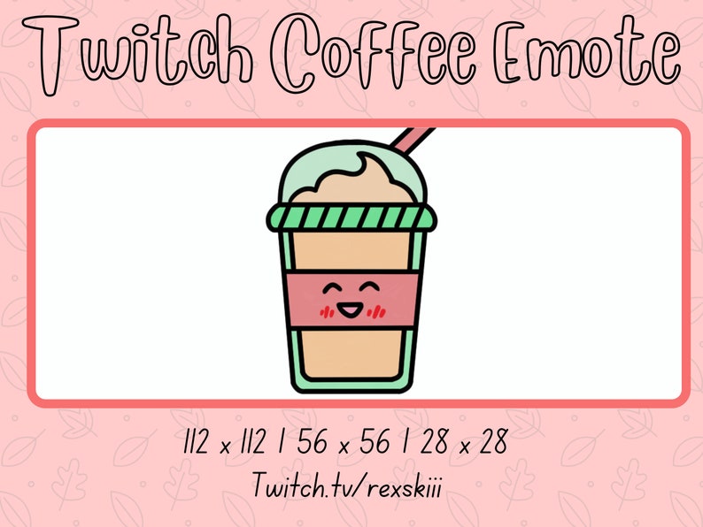 Twitch Coffee Emote, Kawaii Emote, Cute Emote, Iced Coffee Emote ...