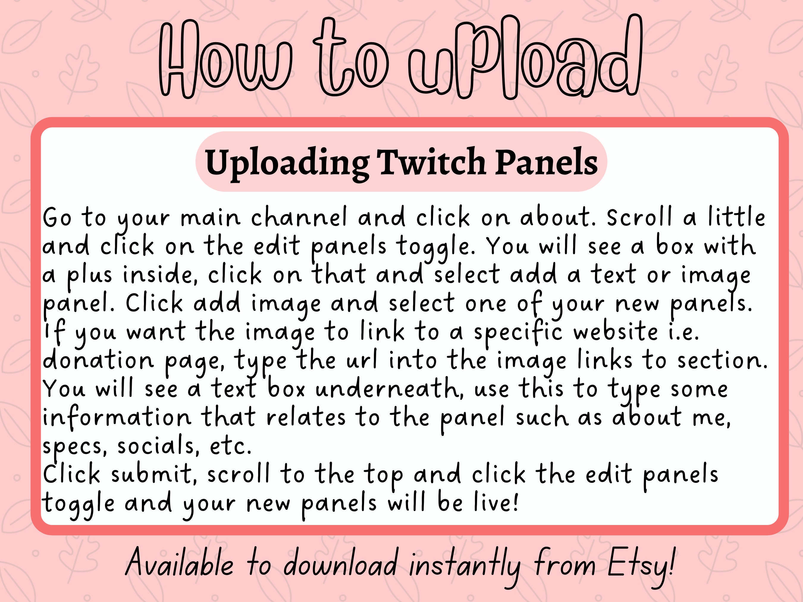 Twitch Panels, About Me Panels, Pink Twitch Panels, Twitch Starter Pack ...