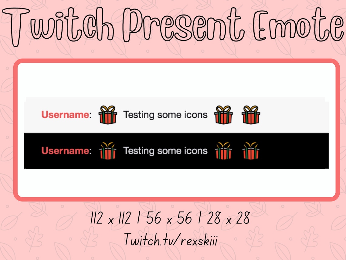Gift Emote, Christmas Emote, Present Emote, Subscriber Emote, Twitch ...