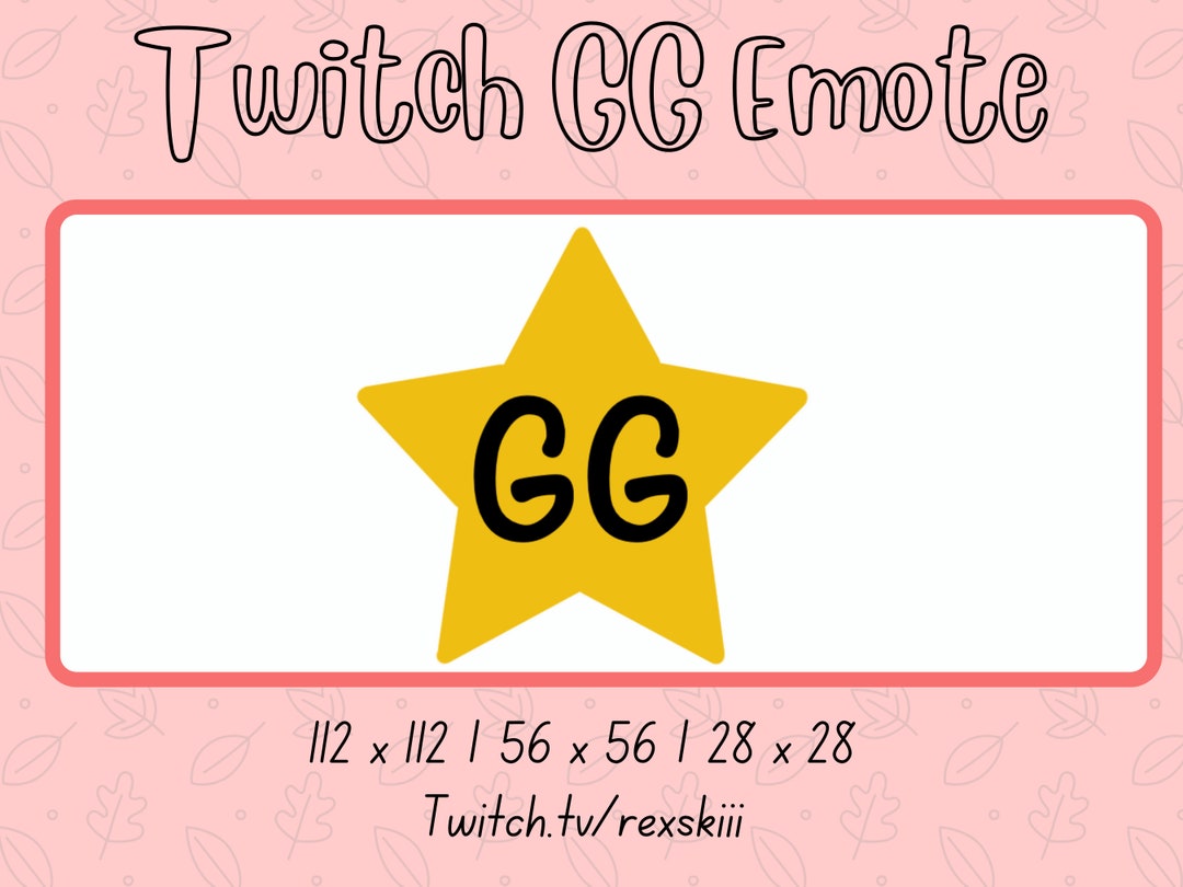 GG Emote, Star Emote, Good Game Emote, Kawaii Emote, Twitch Emote ...