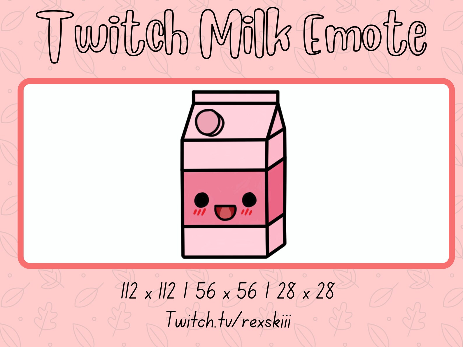 Strawberry Milk Emote Kawaii Emote Kawaii Milk Emote Cute - Etsy UK
