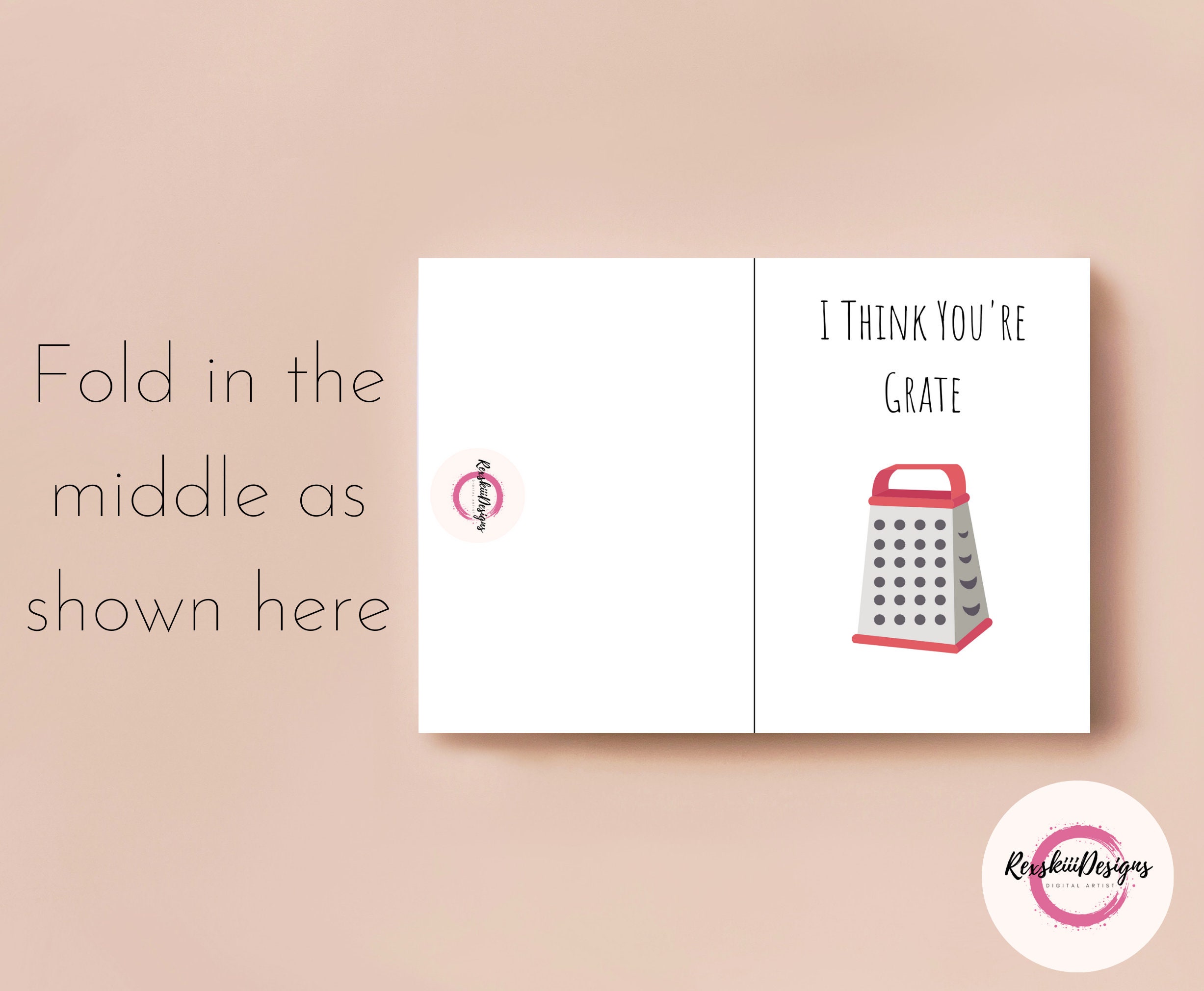 Printable Card, I Think You're Grate Card, Birthday, Anniversary ...