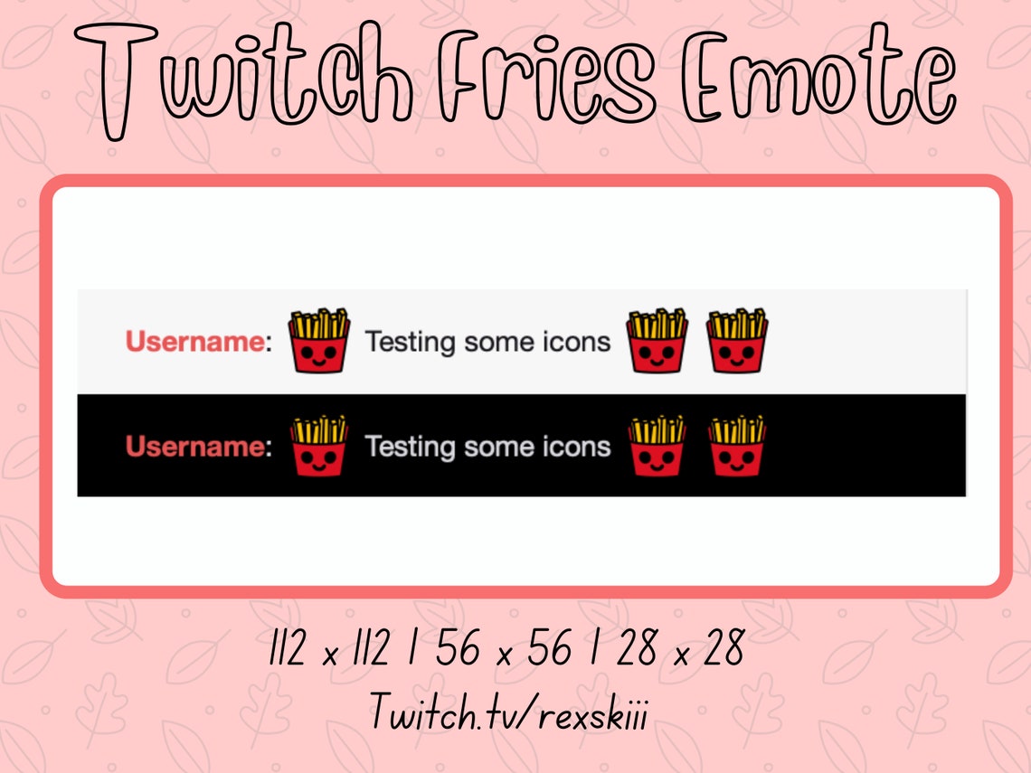 Twitch French Fries Emote, Chips Emote, Fries Emote, Kawaii Emote, Food ...