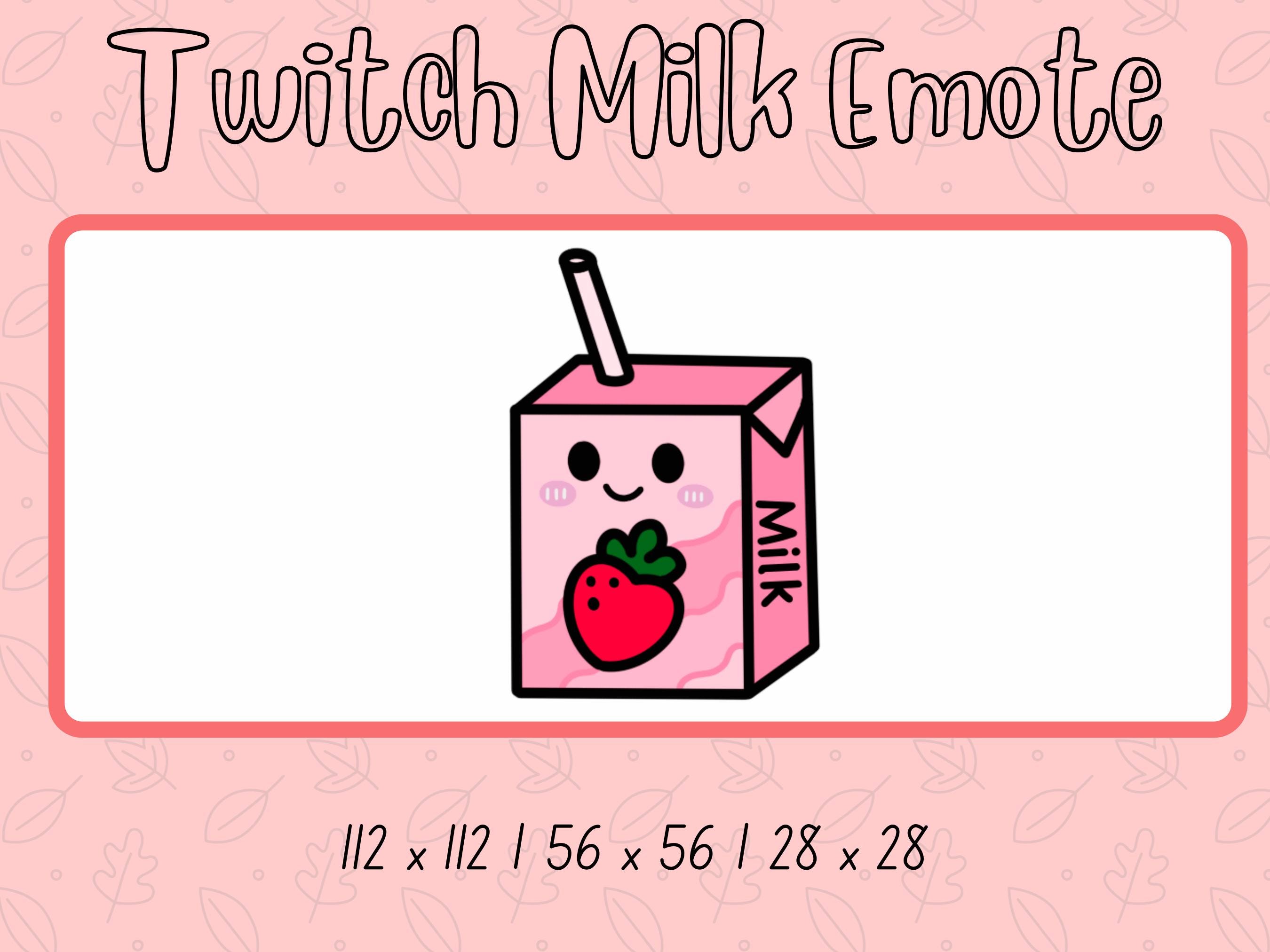 Twitch Strawberry Milk Emote, Strawberry Emote, Milk Emote, Kawaii ...