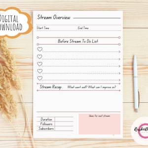 Streaming Planner - A4 A5 Digital Planner - Twitch Planner - Live ...