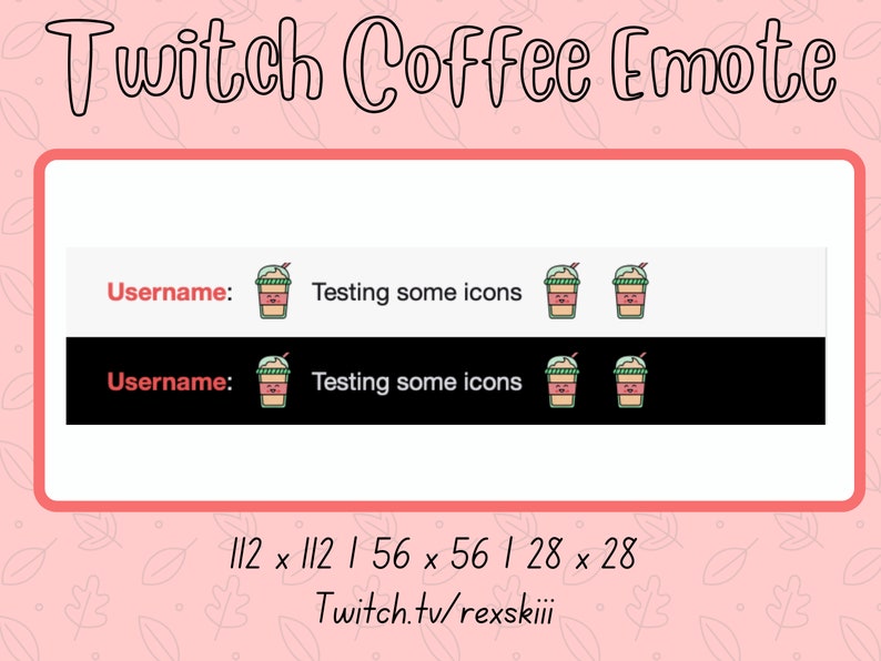 Twitch Coffee Emote, Kawaii Emote, Cute Emote, Iced Coffee Emote ...