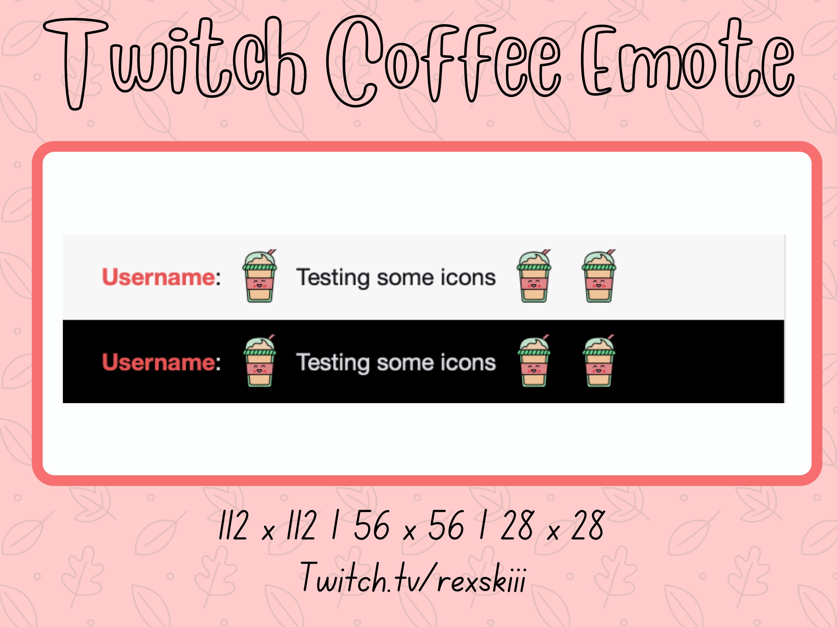 Coffee Emote Kawaii Emote Cute Emote Iced Coffee Emote - Etsy