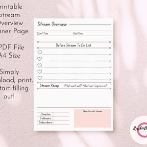 Streaming Planner - A4 A5 Digital Planner - Twitch Planner - Live ...