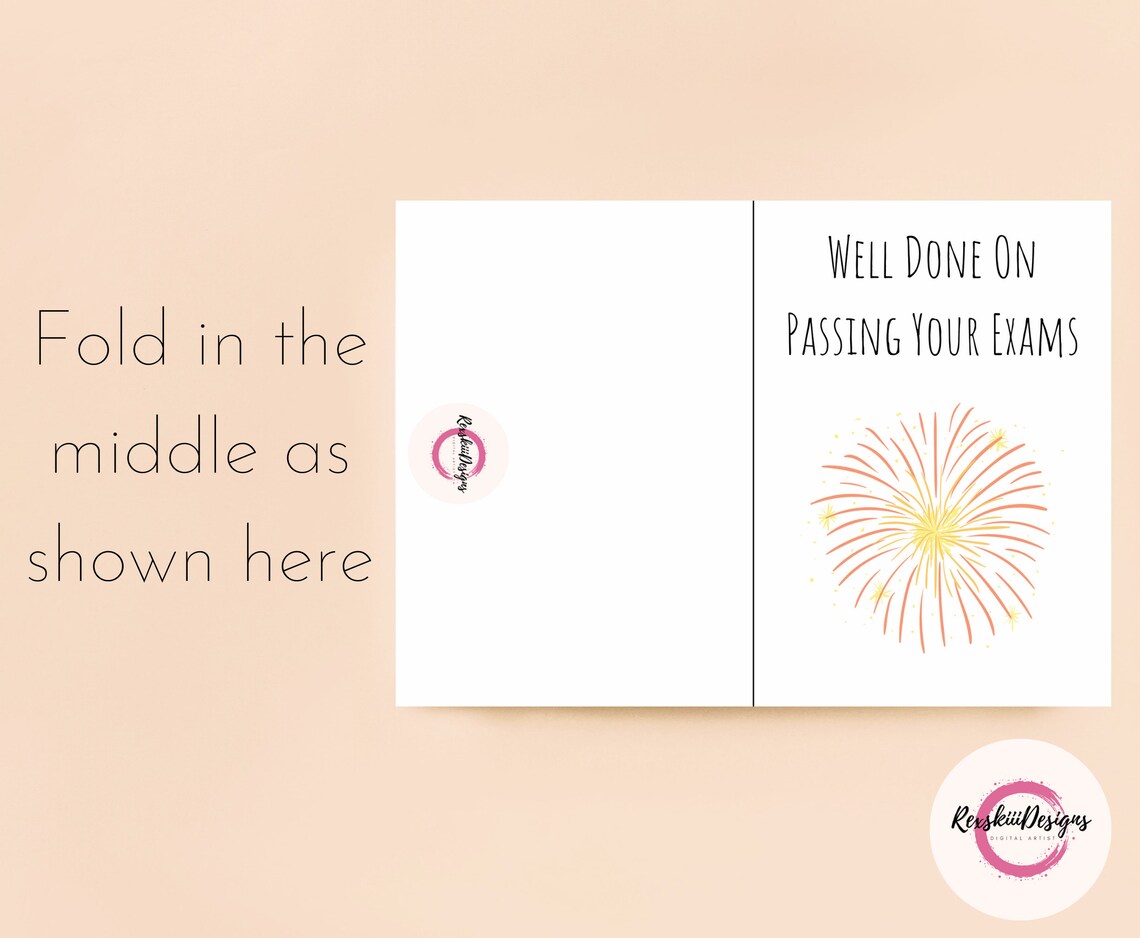 Printable Exam Results Card, Well Done on Passing Your Exams Card, GCSE ...
