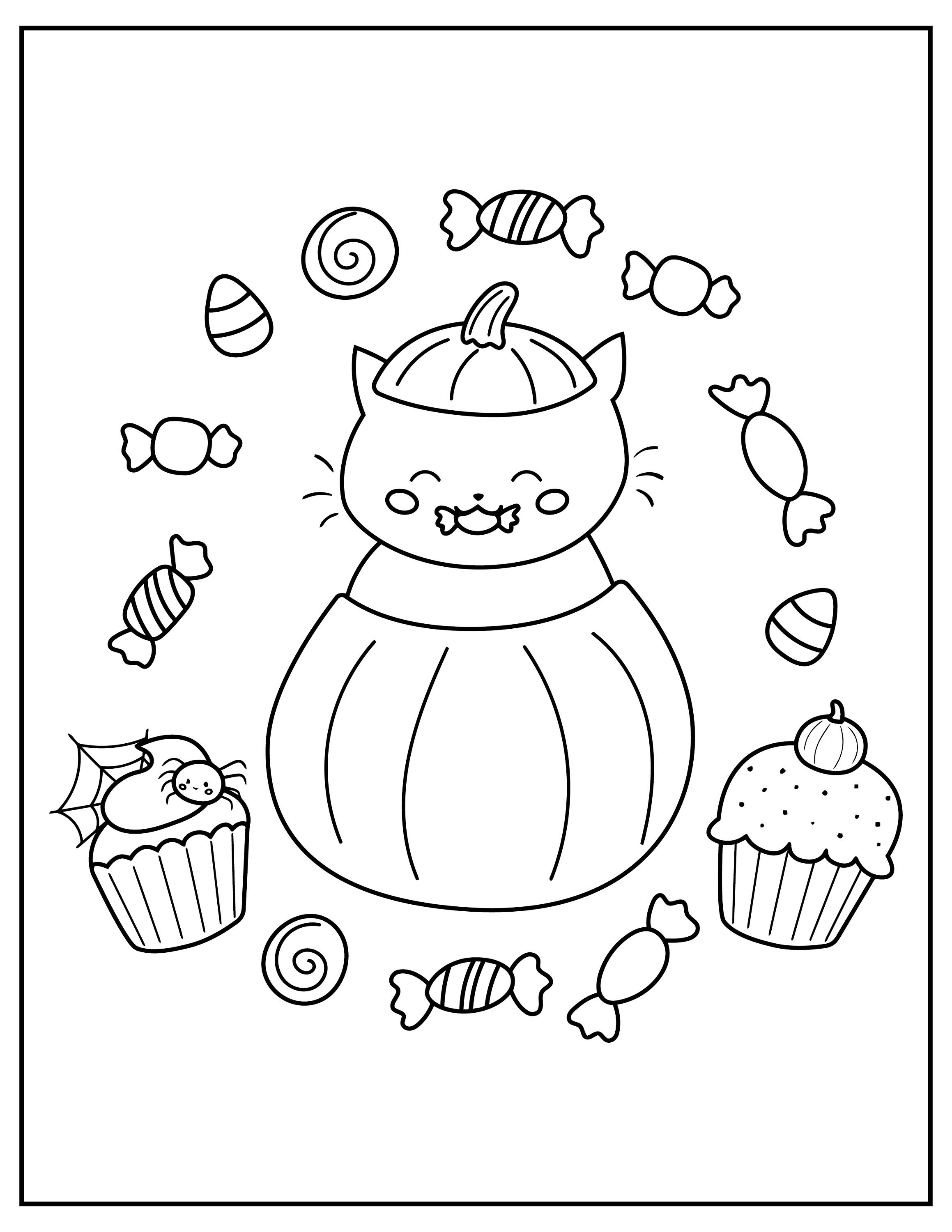 Kids Halloween Coloring Pages, Trick or Treat, Coloring Book, Mummy ...