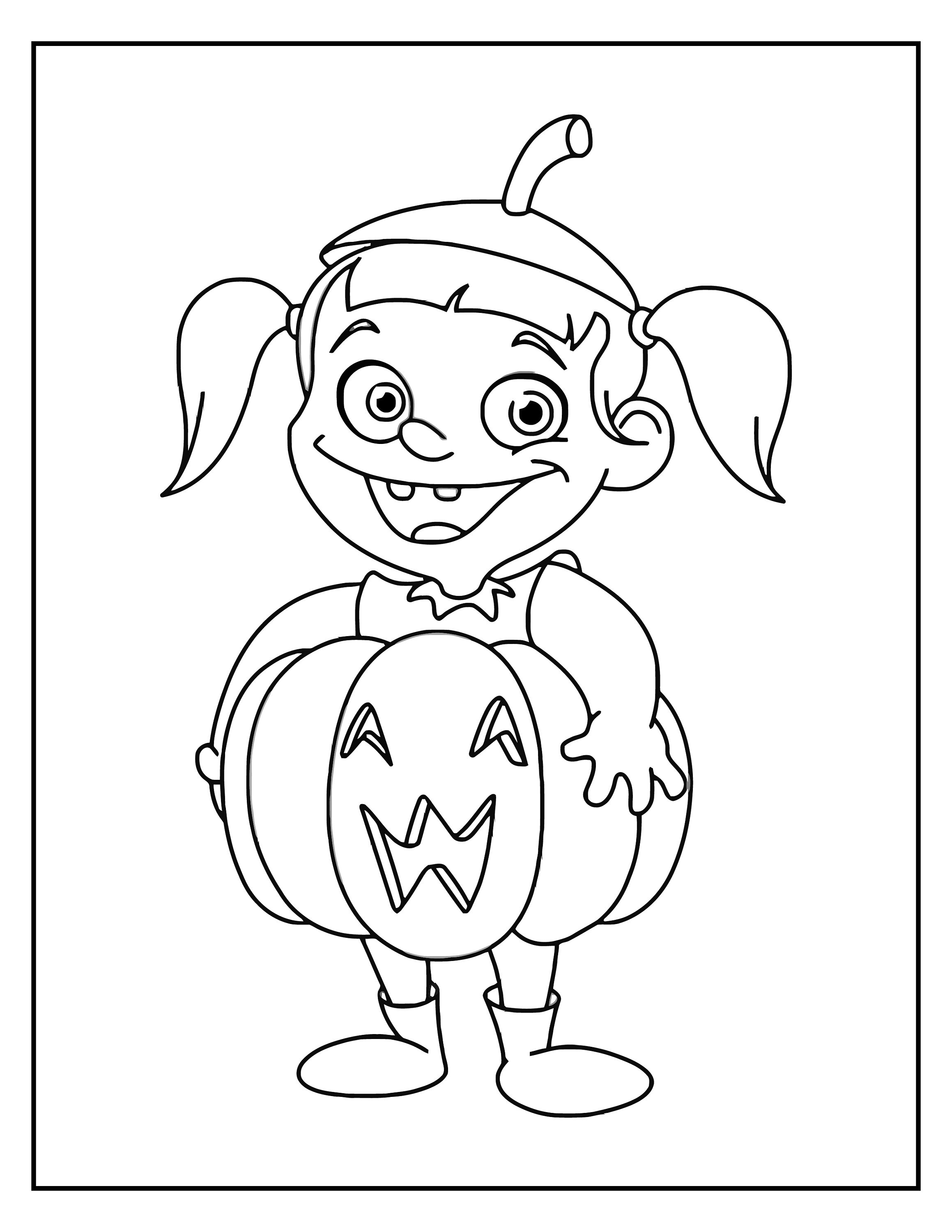 Kids Halloween Coloring Pages, Trick or Treat, Coloring Book, Mummy ...