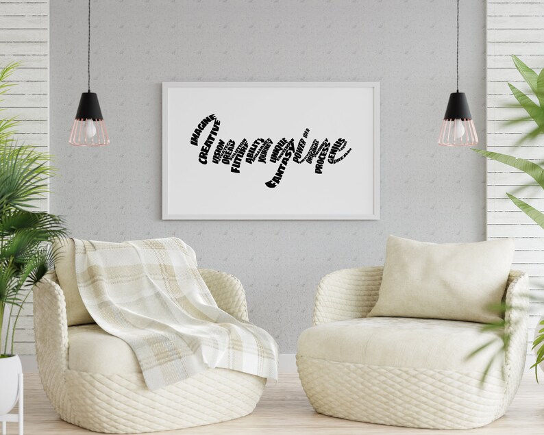 Digital Download IMAGINE Word Cloud Art Inspirational Saying - Etsy