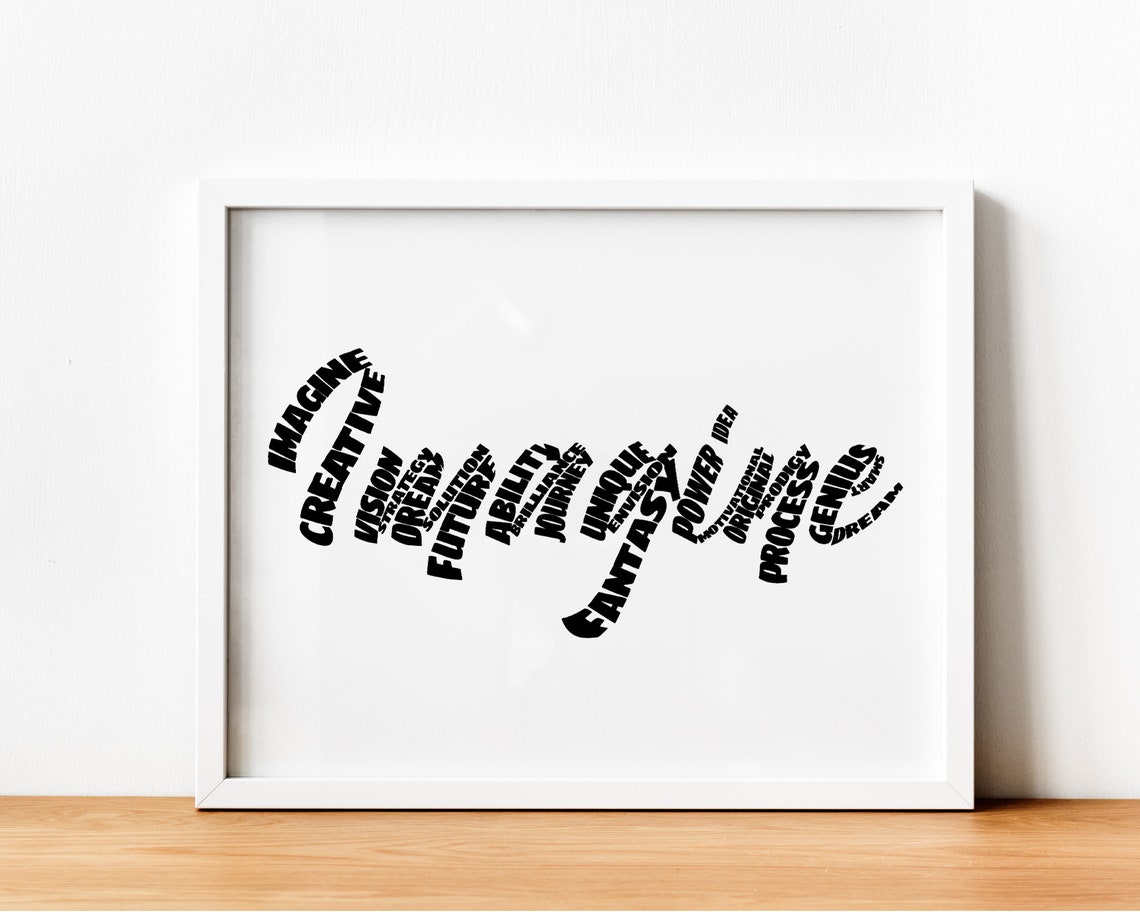 Digital Download IMAGINE Word Cloud Art Inspirational Saying - Etsy