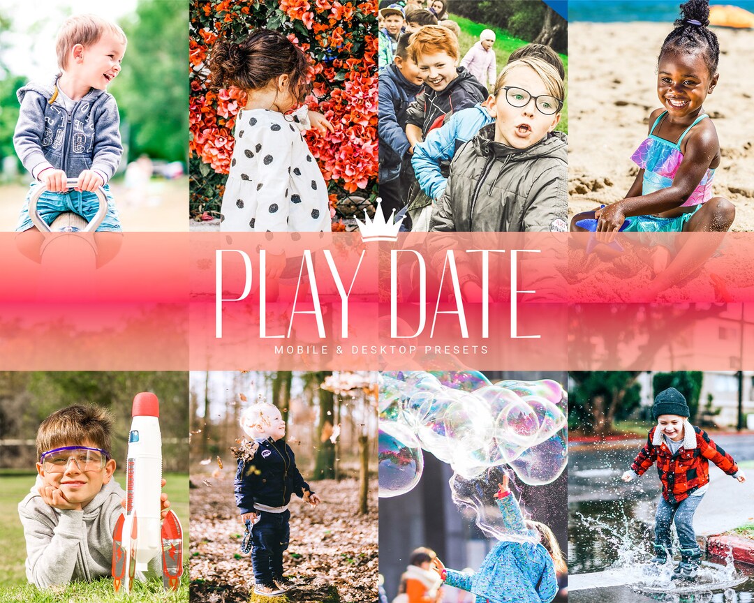 5 PLAY DATE Mobile & Desktop Kids’ Lightroom Presets Portraits Bright ...
